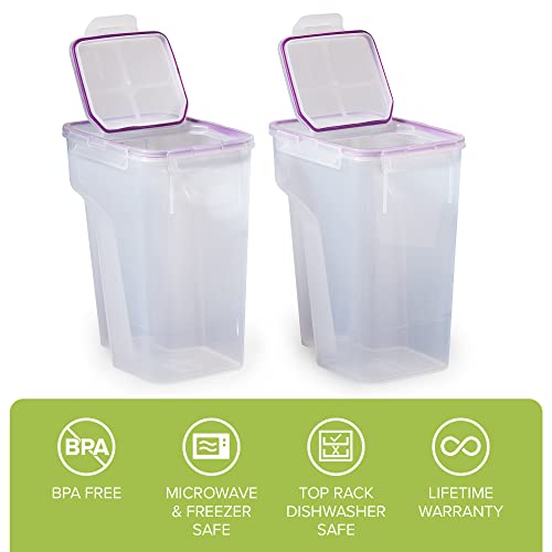 Snapware Airtight 2-Pack (22.8 Cup) Cereal Dispenser Storage Containers, Flip-Top Lid BPA Free, Plastic Containers For Cereal, Rice, Snack, Dry Food and Pantry Organization