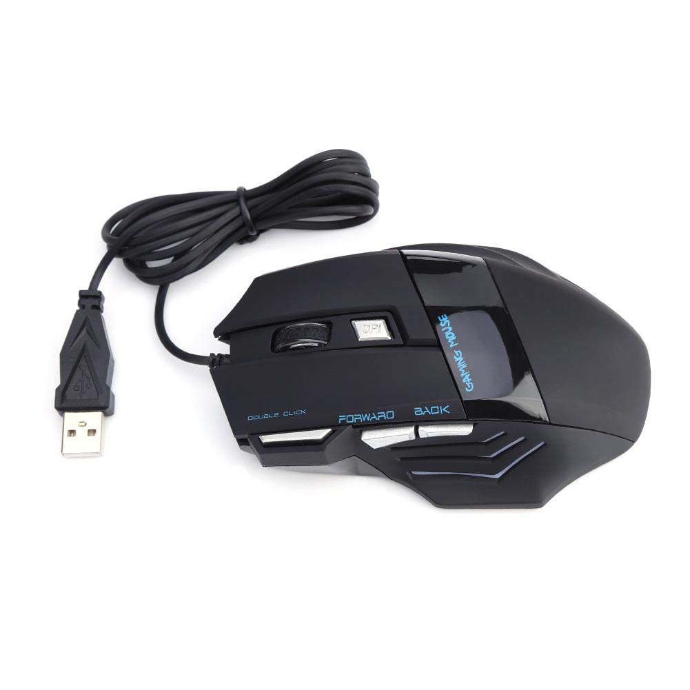 Gaming Mouse Wired,5500 DPI 7 Buttons Colorful Light Emitting Professional Optical Mechanical Wired Ergonomic Optical PC Computer Gaming Mice