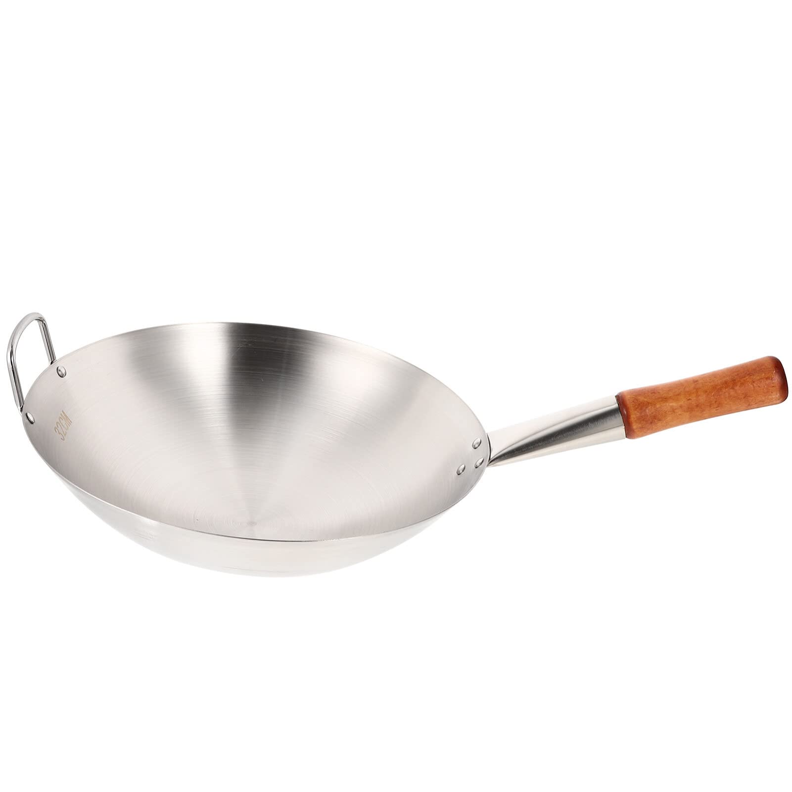Kichvoe Round Bottom Carbon Steel Wok Panļ¼Carbon Steel Pow Wokļ¼Wok And Stir Fry Pans For Home and Professional Cooking-12.5Inch