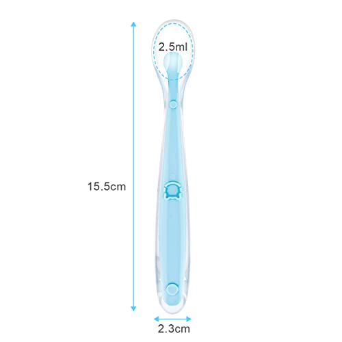 Vicloon Baby Silicone Spoons, 5 PCS Baby Silicone Soft Spoons,Best First Stage Baby Infant Spoons BPA Free, Soft Silicone Baby Training Feeding Spoons For Microwave, Dishwasher and Freezer Safe