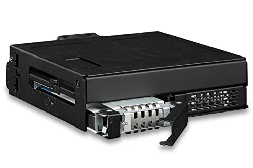 ICY DOCK ToughArmor MB105VP-B 2 x U.2 / U.3 NVMe PCIe 4.0 64Gbps SSD (up to 15 mm) to 1 x SlimSAS 8i (SFF-8654) Removable Frame Housing in 1 x 5.25 Inch Bay Black Complete Metal
