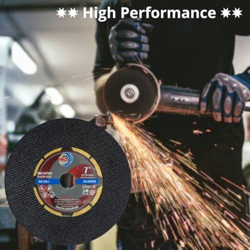 WA 10PACK - 7”x1/16"x7/8" Cutting Wheel for Metal & Stainless Steel, Cut-Off Discs Used On Angle Grinder, Diameter 7 inch, Arbor 7/8 inch, Aggressive Cut