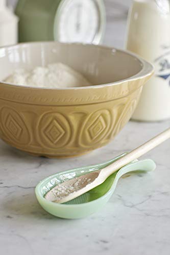KitchenCraft Spoon Rest, Vintage Style Milk Glass, Jade Green,20.5 x 9 cm