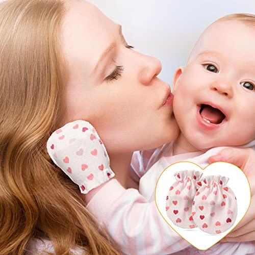 Geyoga Newborn Baby Mittens No Scratch Mittens Soft Elastic Infant Baby Gloves Mittens for 0-6 Months Baby(Lovely Style, 40 Pairs)