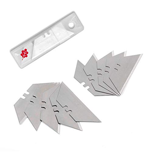 RED OAK TOOLS Heavy Duty Utility Knife Blades SK5 Steel 10-pack in Convenient Storage Box.
