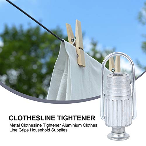 TOPBATHY Clothesline Tightener Sunline Line Tight Grips Tools Aluminium for Pulleys and Fixed Clothes Lines Household Laundry Supplies 2pcs