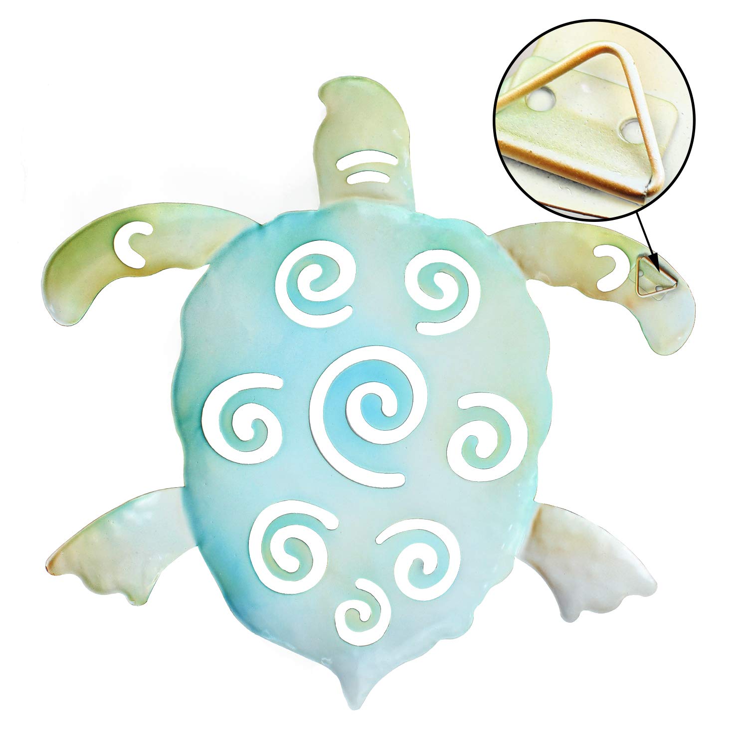 FANWNKI Metal Sea Turtles Set of 3 Wall Decor Art Beach Sculptures Hanging for Home Garden