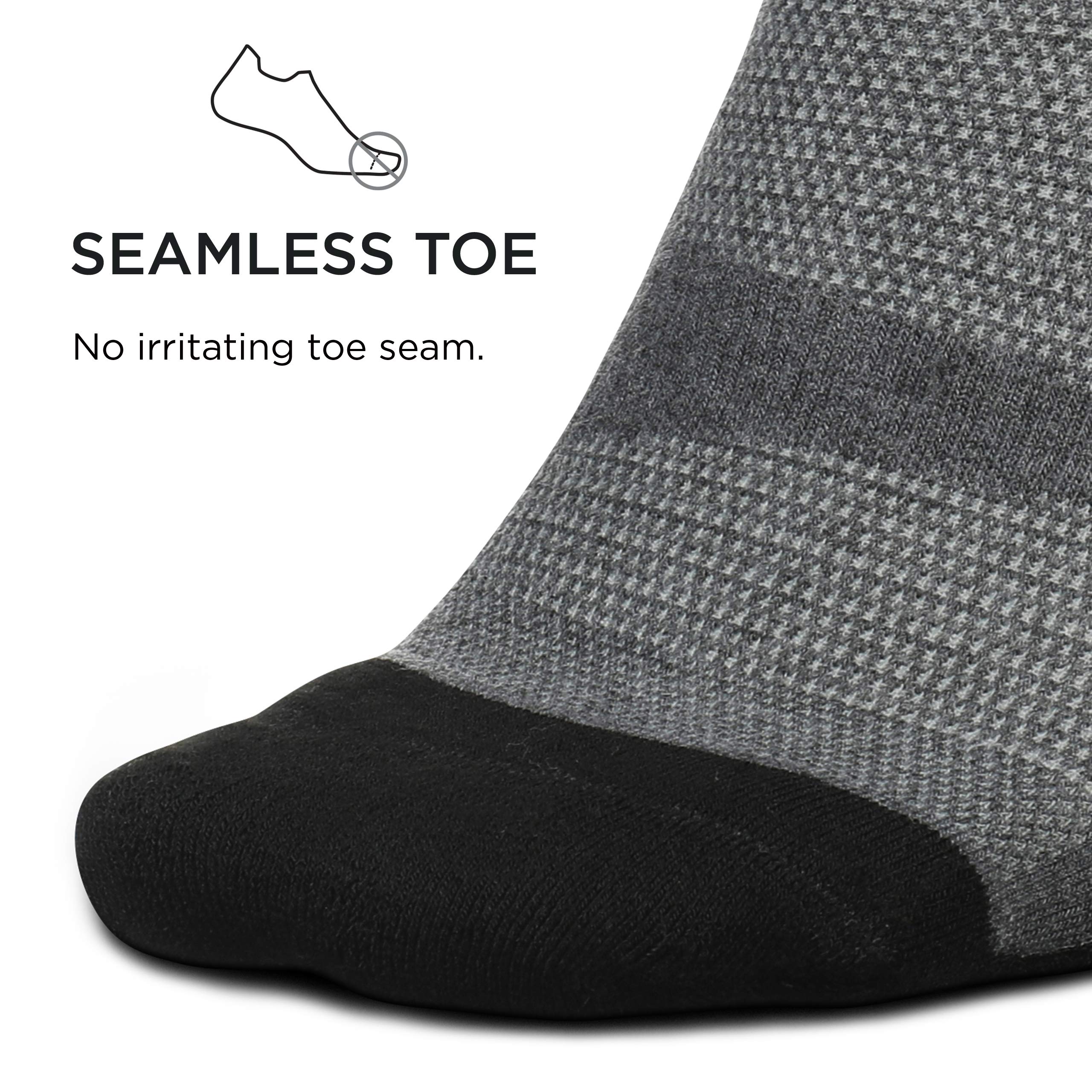 Feetures Elite Max Cushion Low Cut Sock - Athletic Running Sock - Sport Sock with Targeted Compression - Gray, XL (1 Pair)