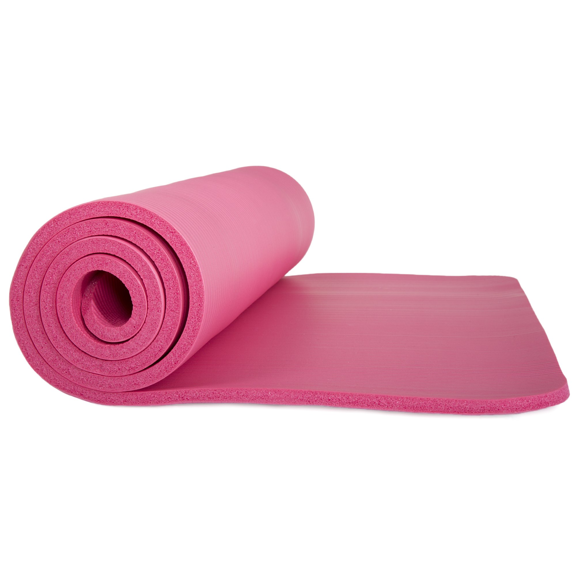Extra-Thick Yoga Mat - Durable Exercise Foam Mat with Carry Strap for Gym Sessions, Fitness Training, Workout Equipment, and Pilates by Wakeman (Red)