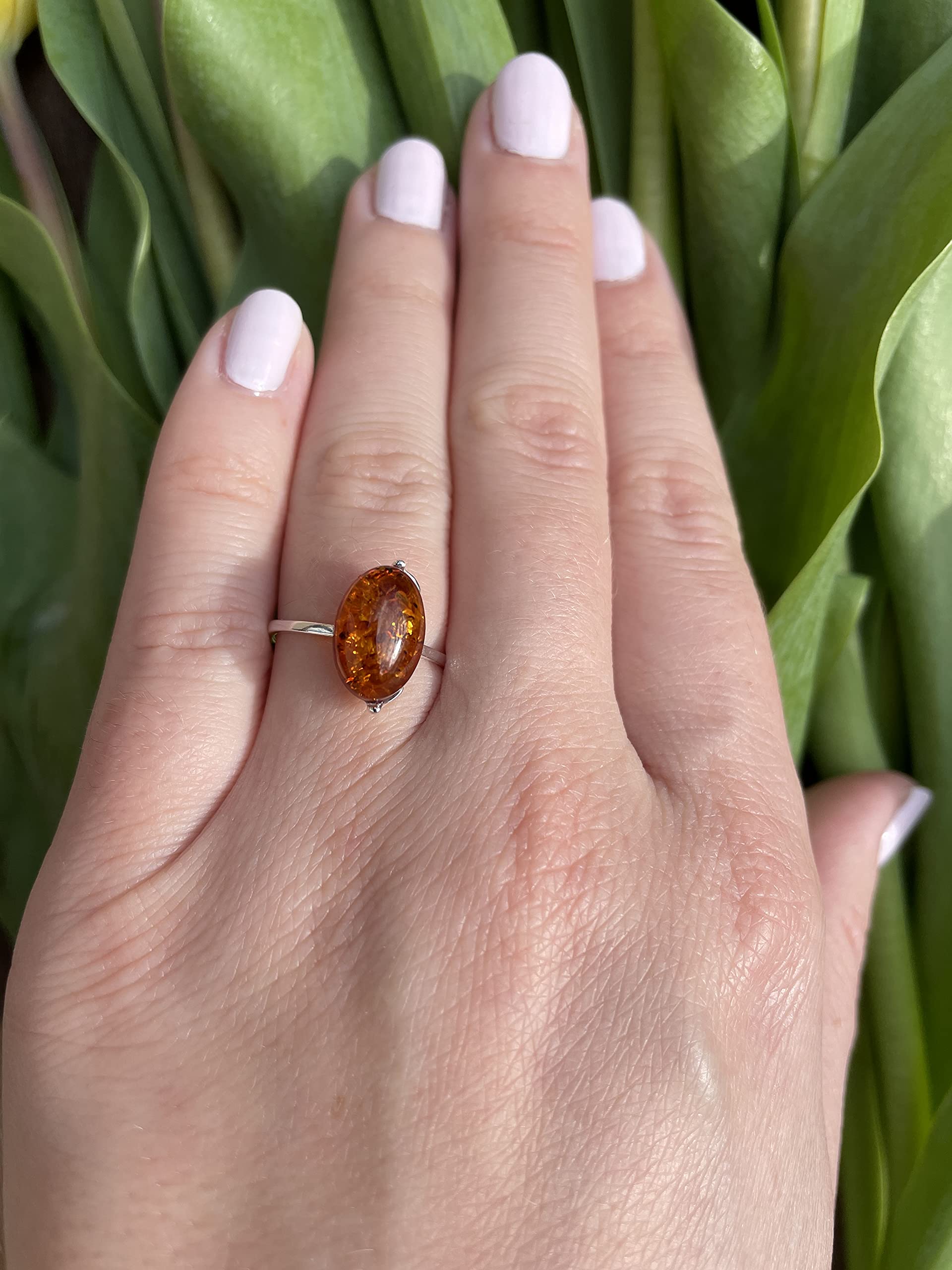 GiftShoppeByNina Natural Baltic Elegant Amber and Sterling Silver Ring (7).