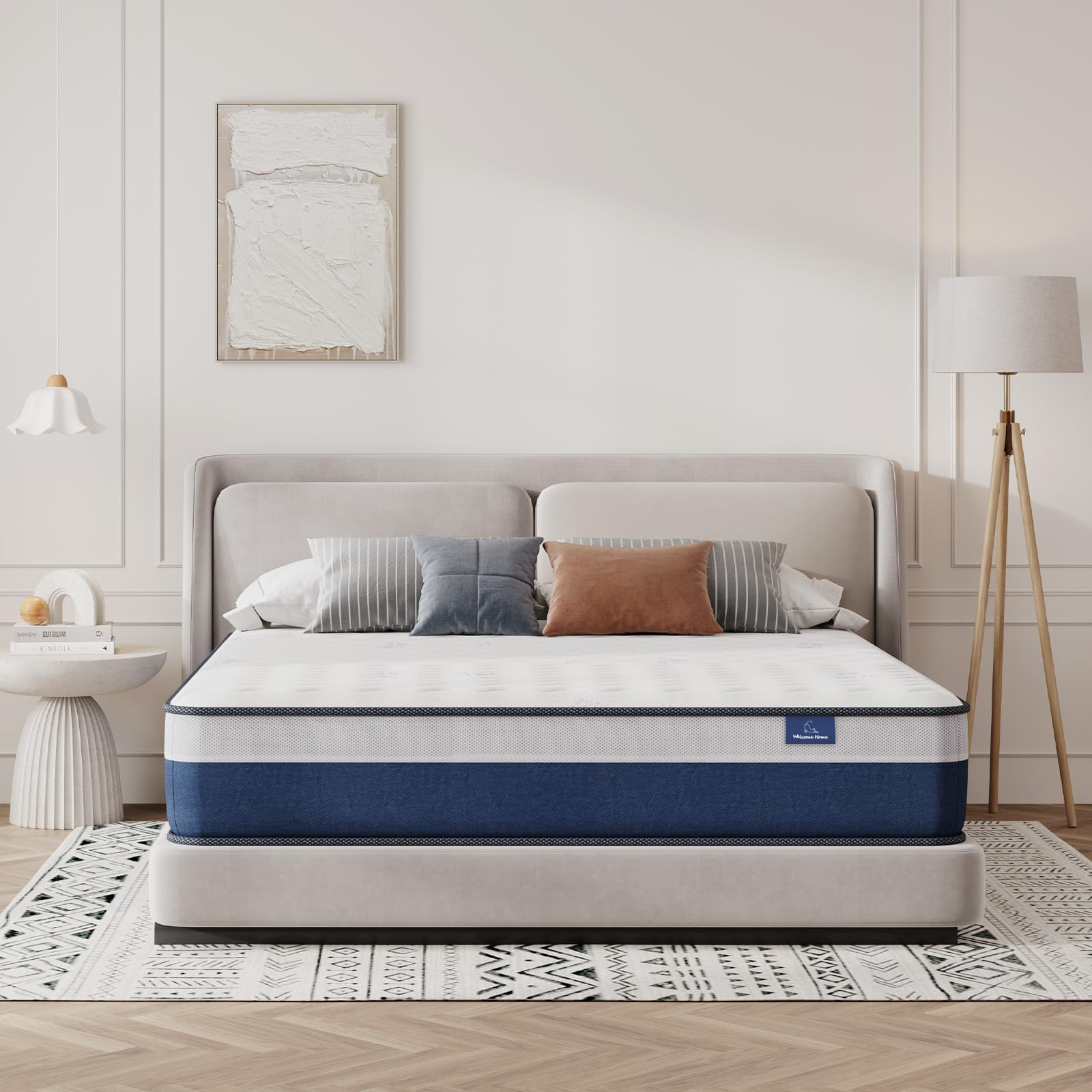 Vesgantti Queen Mattress, 12 Inch Innerspring Hybrid Queen Size Mattress with Memory Foam and Individual Pocket Spring, Mattress in a Box