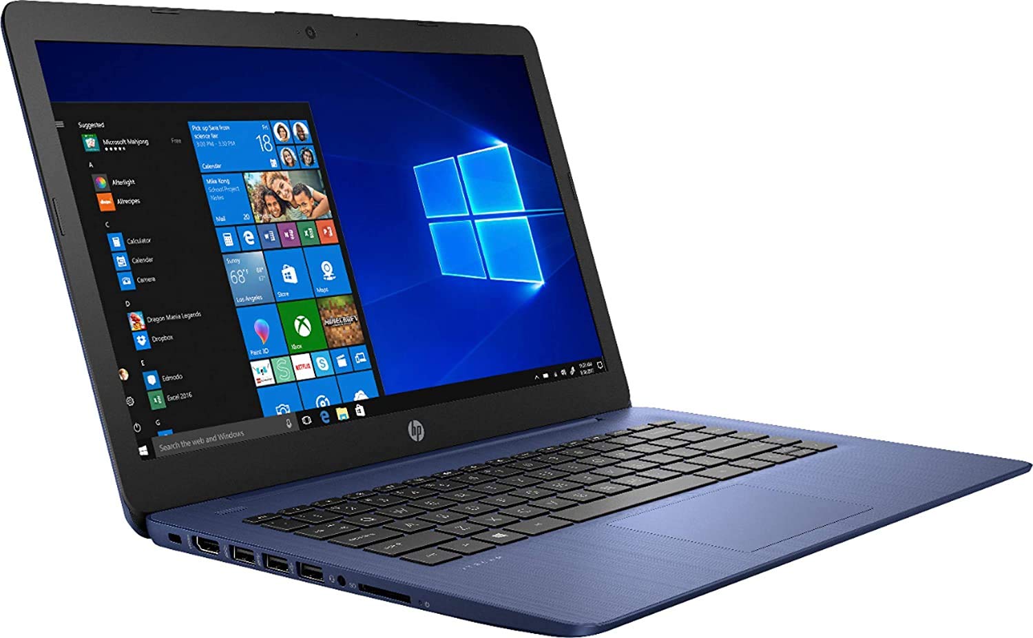 HP Stream 14-ds0036nr 14-inch HD Touchscreen Laptop, AMD A4-9120e Dual-Core, 4GB DDR4 RAM, 64GB eMMC, AMD Radeon R3 Graphics, Windows 10 Home, WiFi Bluetooth Royal Blue (Renewed)
