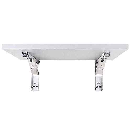 PIBM Stylish Simplicity Shelf Wall Mounted Floating Rack Shelves Stainless Steel Foldable Dining Table Bookshelf Waterproof Antirust Save Space Bearing Strong,4 Sizes, White ,