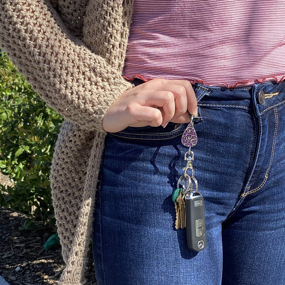 FINDERS KEY PURSE Original, Patented Keychain Purse Hook, Key Holder with Clasp and Cute, Trendy Charm Teardrop