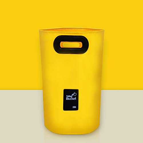 fancyfree Multipurpose Collapsible Water Bucket,Portable Bubble Foot Bucket,Foldable Foot Bath Basin, Home & Travel Soaking Feet Basin for Women and Men (20L-Yellow-(2086))