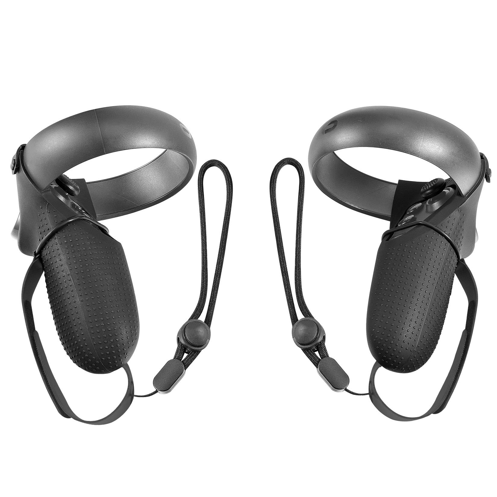 eWonLife Controller Grip Cover for Oculus Quest 1/ Rift S, with Adjustable Wrist Strap and Knuckle Strap, Anti-drop Protective Handle Sleeve, Including Cover Caps (Not Fit Quest 2)