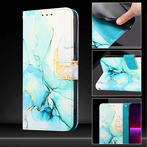 FTRONGRT Case for Tecno Spark 5 Air, with Mobile Phone Holder, Fall-Proof, Suitable for Tecno Spark 5 Air Folding Mobile Phone Leather Protective Shell.Green