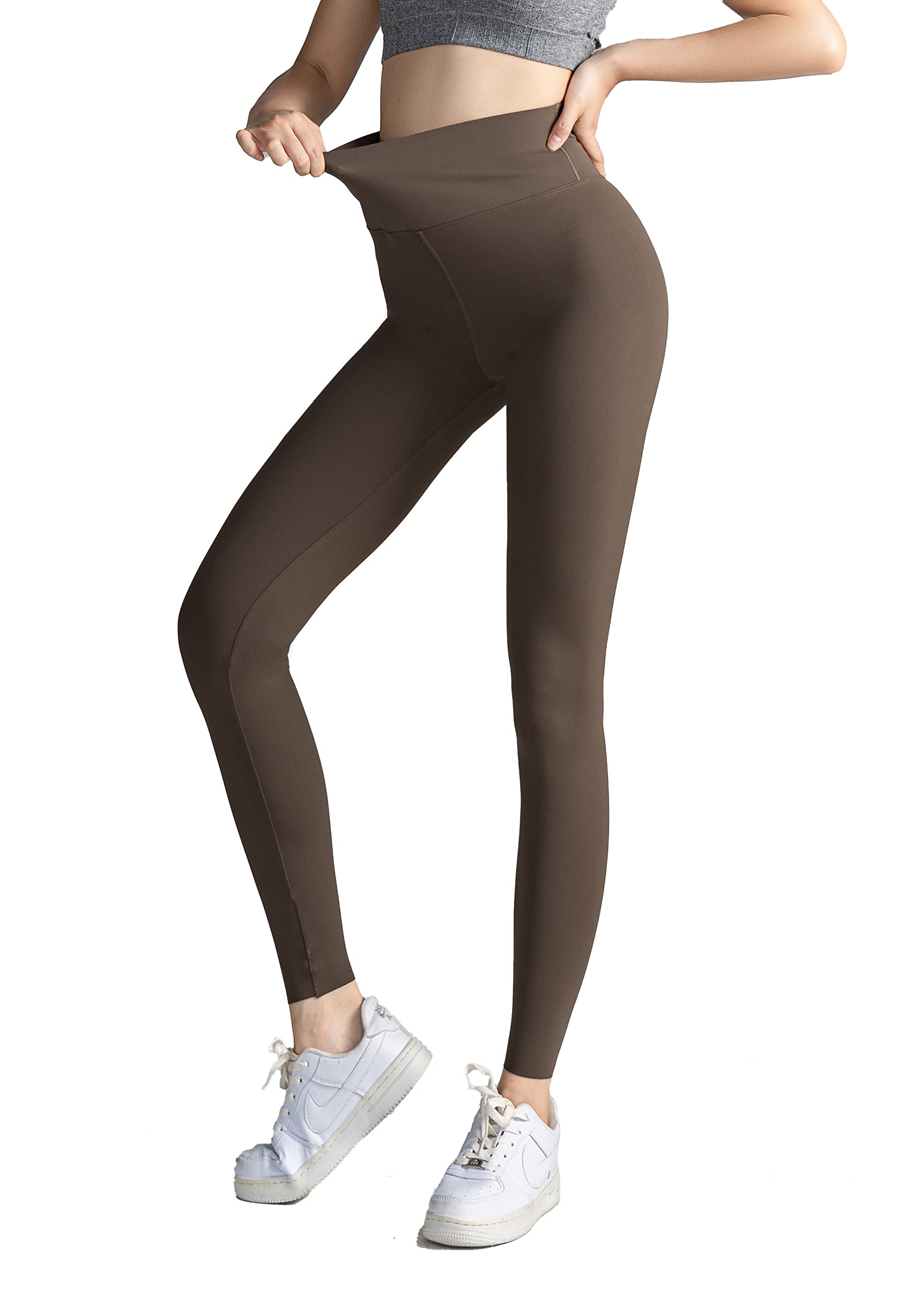 MyCoov Women's high Waisted Leggings and Warm Pants XXL Coffee