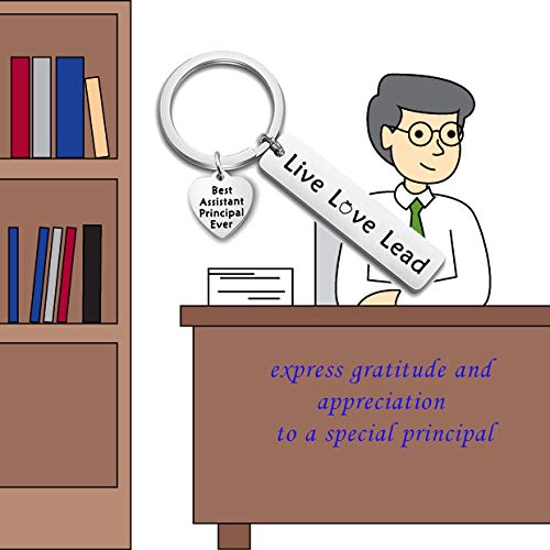 ENSIANTH Principal Gift Best Assistant Principal Ever Keychain Live Love Lead Keychain Teacher Appreciation Gifts (Assistant Principal)