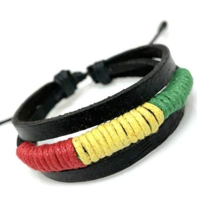 Exotic & Trendy Jewelry, Books and More Rasta Bracelet Cowry Shell Bracelet Cowrie Shell Bracelet Leather Bracelet (Rasta)