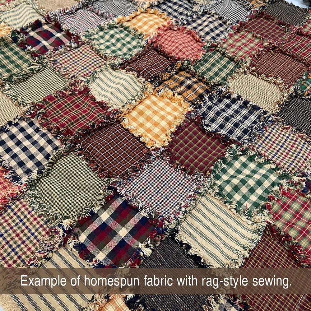 Timber Green 2 Cotton Homespun Plaid Fabric by JCS - Sold by The Yard