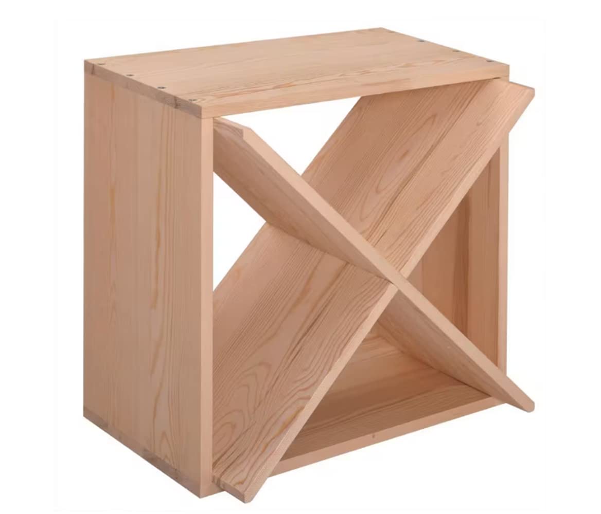 Justincity 24 Bottles of Modular Bamboo and Wood Wine Rack, Stackable Cube Wine Rack, Easy to Assemble, Suitable for Kitchen, Wine Cellar Storage Room and Bar