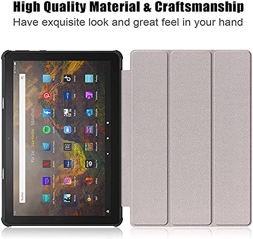Fire HD 10 Tablet case (11th Generation, Released in 2021) JKRS Fire HD 10 Plus Tablet case 10.1 inch Shockproof Ultra-Light PU Leather tri-fold Stand case with Automatic Wake-up/Sleep Function