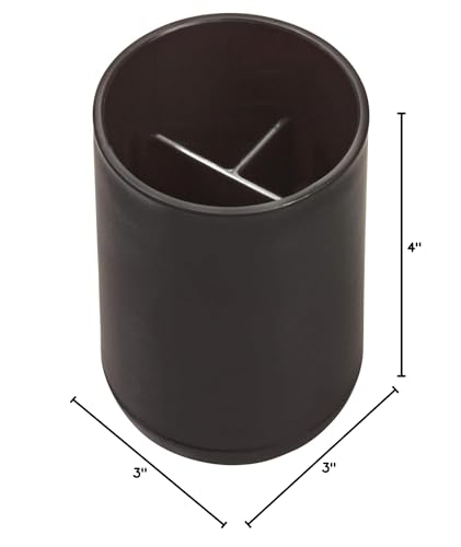 iDesign Cade Holder, Holds Normal Toothbrushes, Spin Brushes, and Toothpaste, 3" x 3" x 4. 5", Matte Black & Cade Holder, Holds Normal Toothbrushes, Spin Brushes, and Toothpaste-White and Gray