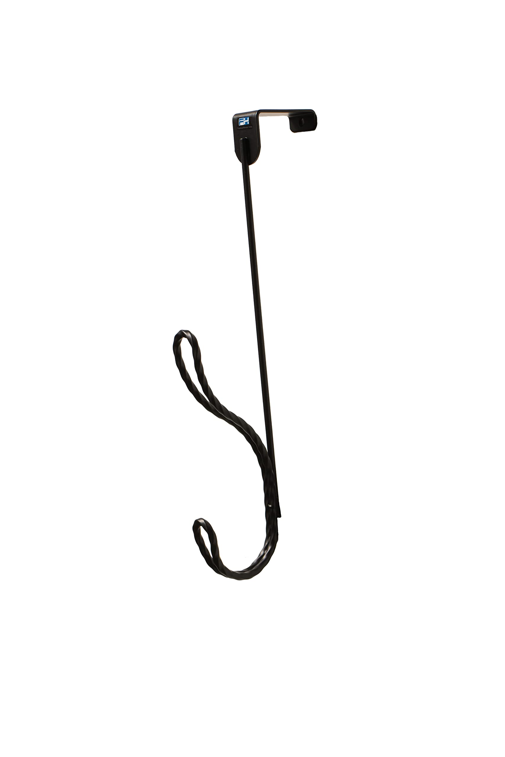 FantasHome Over The Door Hook Rack with 2 Hooks - Twisted Design (Black)