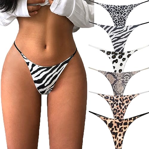 VISSAY Women's thong,T Back Low Waist panties Cotton Seamless underwear sexy G-String bikini thong(M)