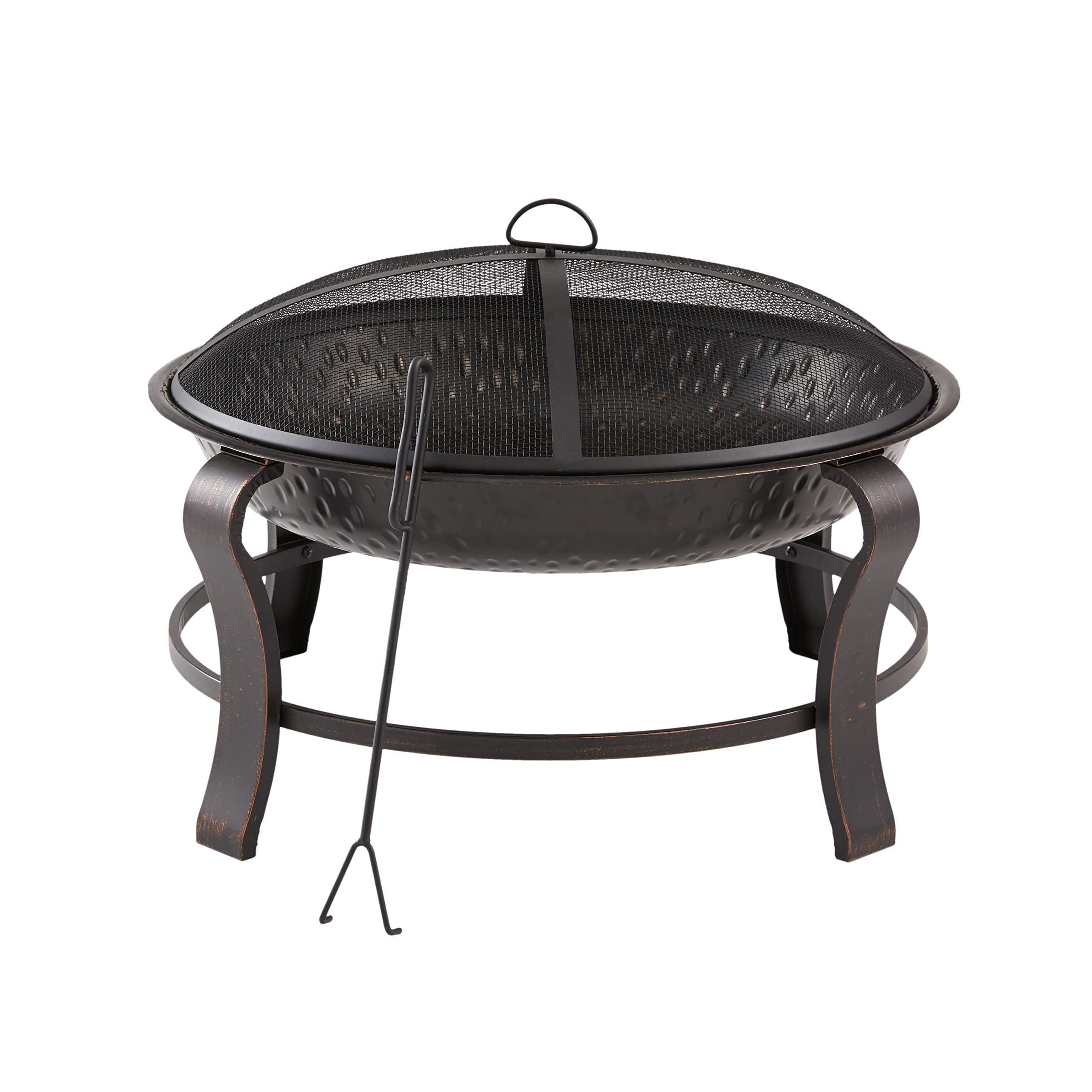 LEEKOUS Owen Park Round Wood Burning Fire Pit,Outdoor fire, 28'' L x 28'' W x 19.68'' H