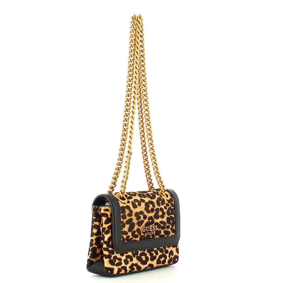 GUESS Abey Mini Crossbody Flap Leopard One Size