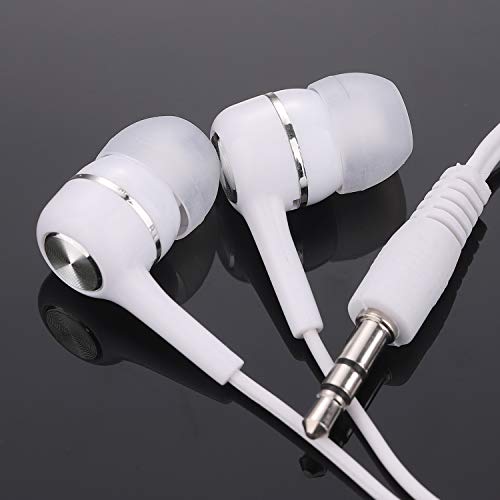 Yoley Bulk Earbuds Headphones 50 Pack for School Classroom Kids, Wholesale Durable Wired Earphones Class Set to Students Teens and Adult (White)