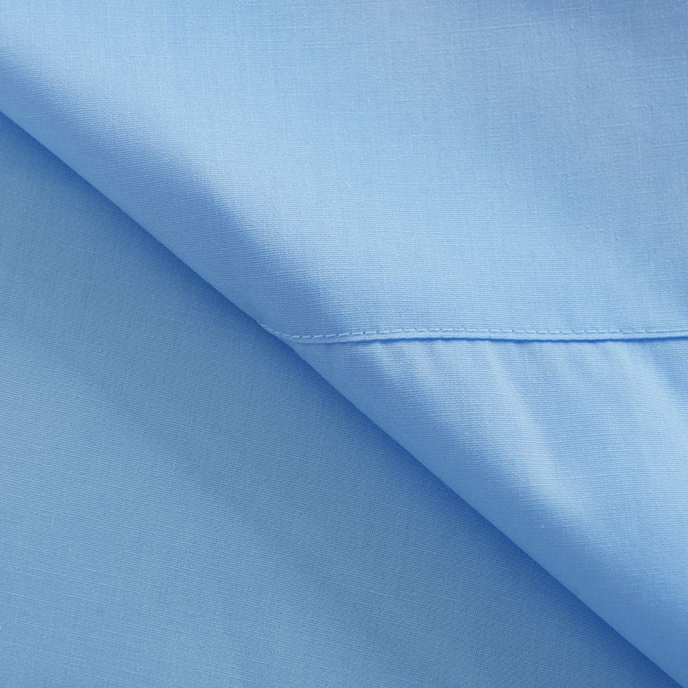 ELINEN Full Size Percale Bed Sheets, 200 Thread Count Cotton Polyester Blend Sheet Set,Wrinkle Free,Breathable,Crisp Refreshing Feeling, 60 Cotton 40 Polyester Cotton Rich Sheets 4 PC(Blue,Full)