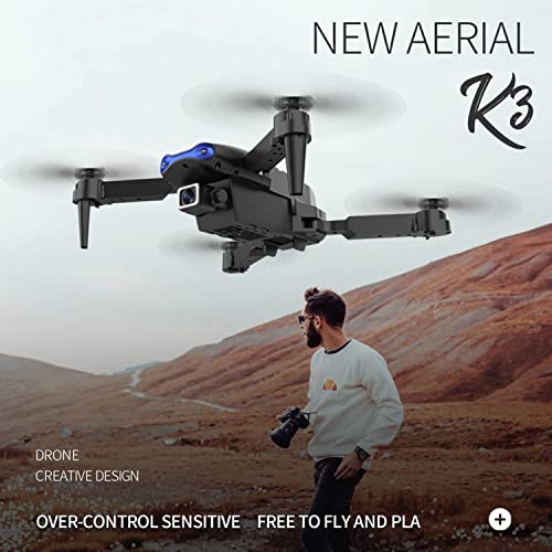 Vounel Drone with 1080P Dual HD Camera - 2023 Upgradded RC Quadcopter for Adults and Kids WiFi FPV RC Drone for Beginners Live Video HD Wide Angle RC Aircraft Trajectory Flight Altitude Hold(Black)