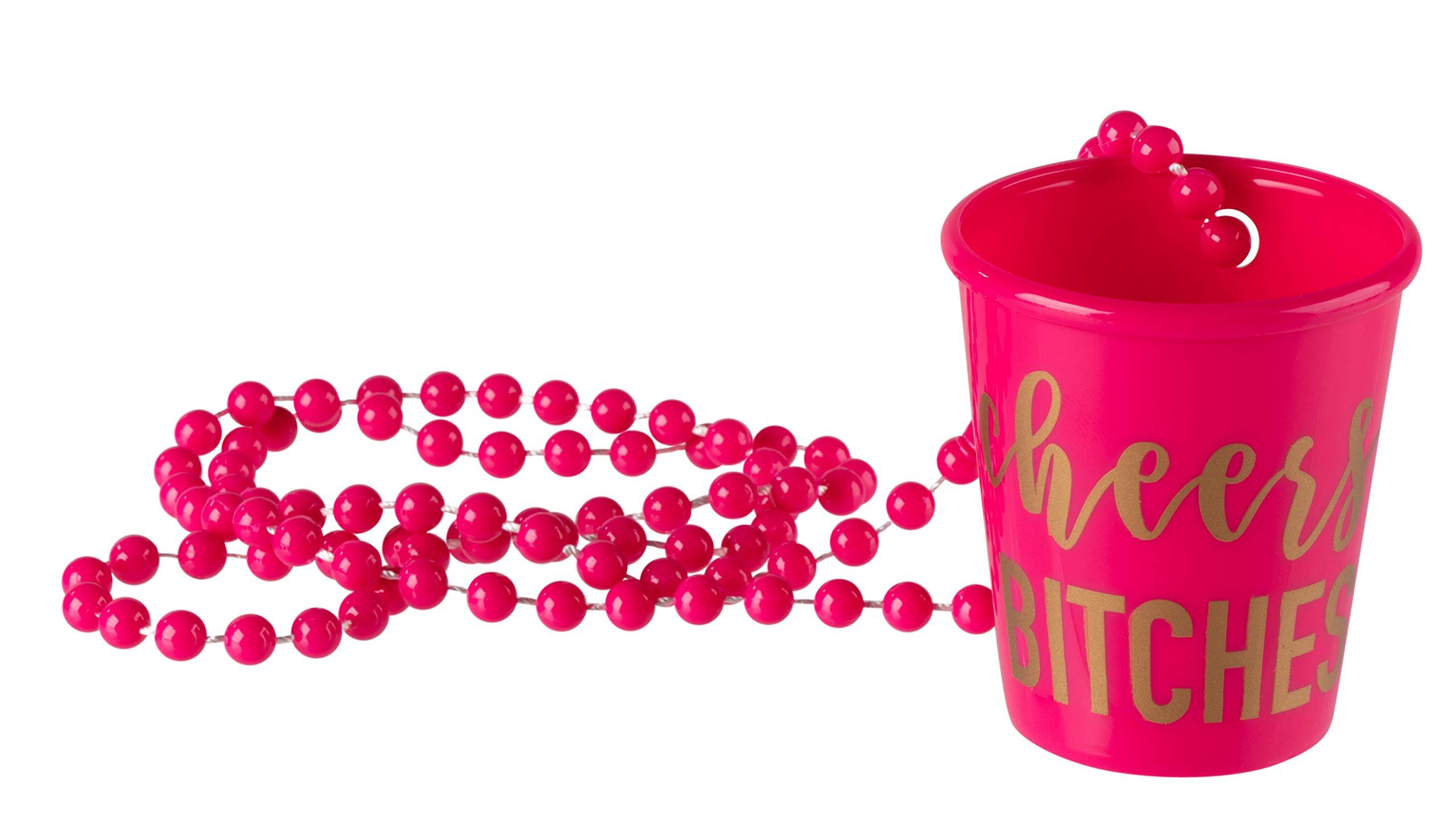 Juvale 6 Pack Pink Bachelorette Shot Glass Necklace, Cheers B*tches and Future Mrs Themed Party Favors (30 In)