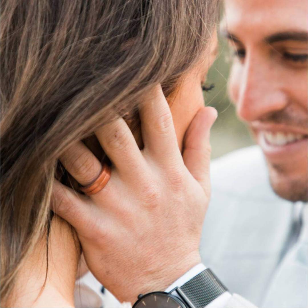 Enso Rings Classic Contour Silicone Ring β Stackable Multi Color Unisex Wedding Engagement Band β Thin Minimalist Band β 7.24mm, 1.9mm Thick (Platinum, 10)