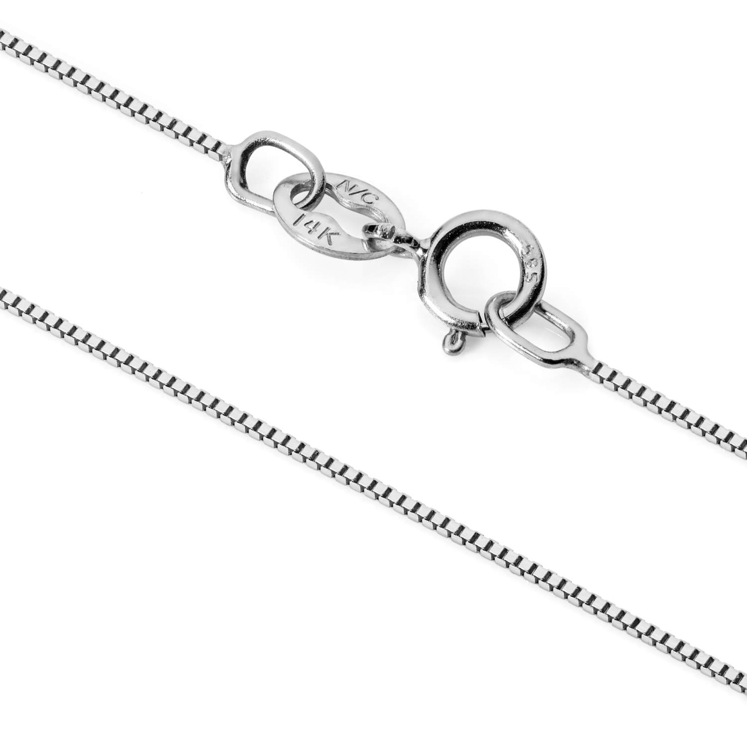 Everyday Elegance 14K Solid White Gold Pendant Necklace | Round Halo Cubic Zirconia Solitaire | 1.25 CTW | 16 Inch .60mm Box Link Chain | With Gift Box