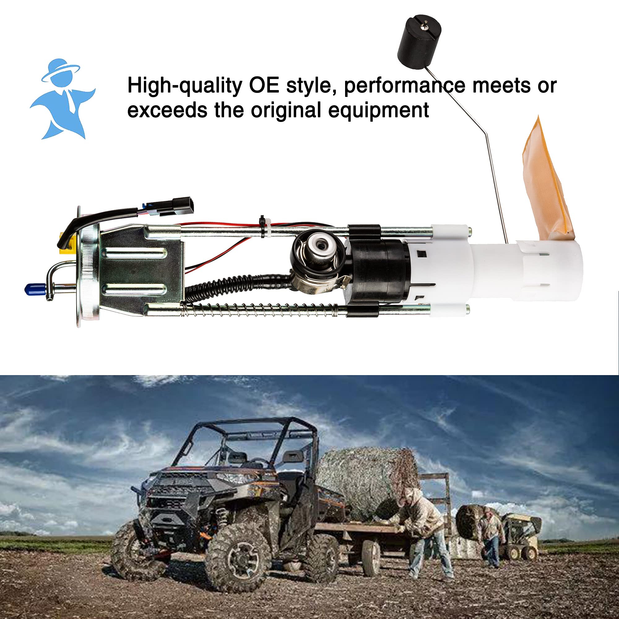 Fuel Pump Assembly Module, Replacement for Polaris Ranger 500 4X4 EFI / Crew Midsize (2009-2013), 700 4X4 EFI / Crew / XP (2008-2009), 800 4X4/6X6 EFI / Crew (2010). Replaces OEM# 2204306 2520817