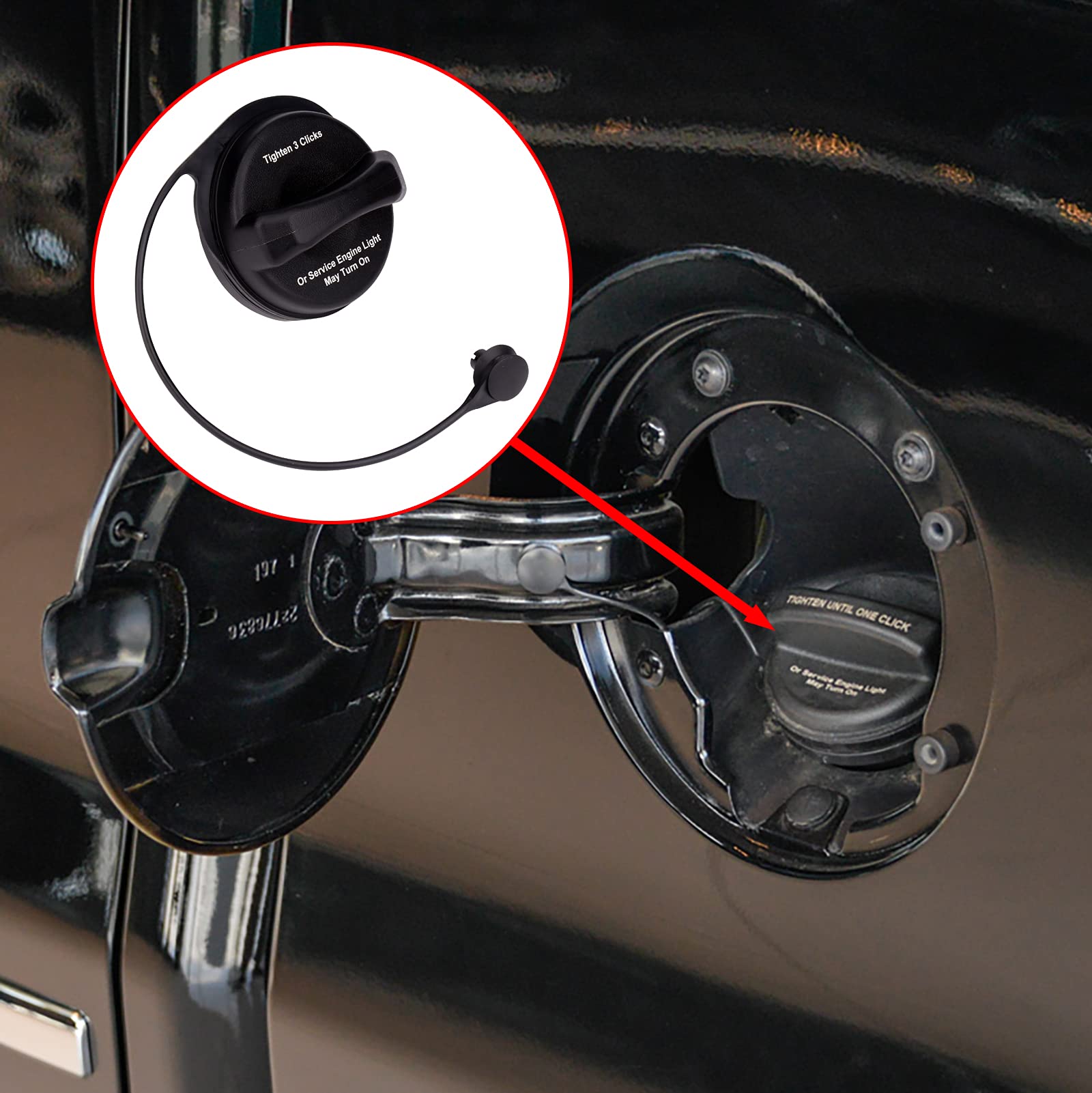 Fuel Tank Filler Cap,Gas Cap Compatible with Buick Cadillac Chevy GMC - 2007-2011 Lucerne, 2007-2011 DTS, 2004-2005 Escalade, 2005-2007 Cobalt, 2004-2008 Express And More,Replace # GT335, 20914961
