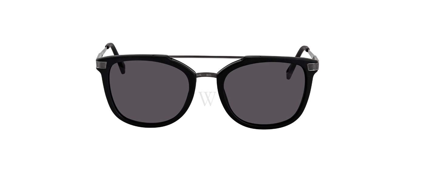 Ermenegildo Zegna Rectangular Sunglasses EZ0078 02A Matte Black/Gunmetal 54mm 78