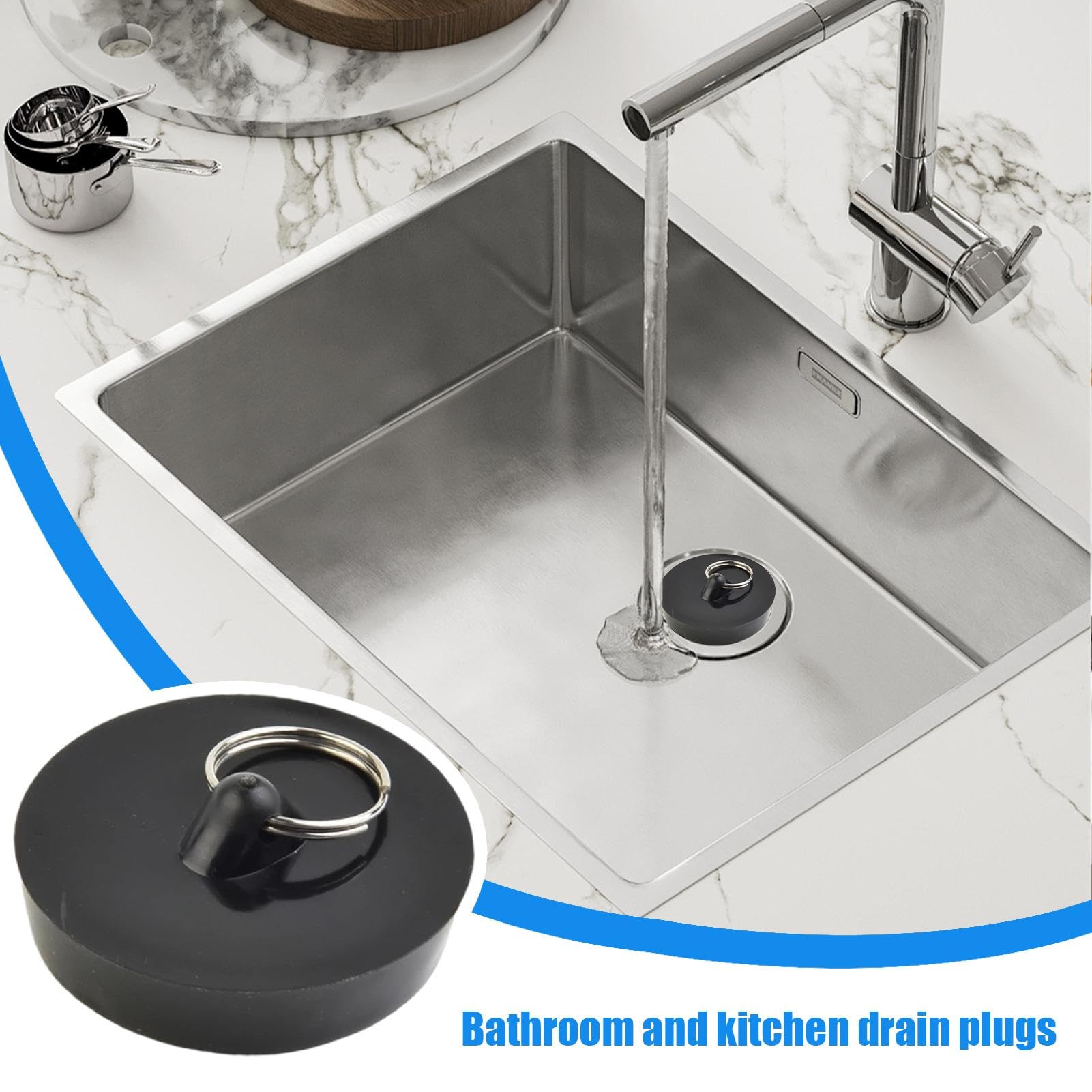 Sink Plug Drain Stopper | Sink Stopper | Kitchen Sink Drain Plug, Sink Sealing Plug, Rust Resistant Drain Plug for Wash Stations, Bathroom Drains, Kitchen Sinks, Bathtubs, Sewage Pond