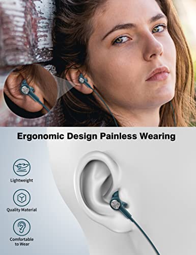 USB C Headphone for Samsung S23 Ultra 5G Z Flip 5 Fold 4,Type C Earphone Magnetic Earbuds Digital DAC Wired Earphone Microphone for Android Galaxy S22 S21 FE A54 A53 Google Pixel 7 Pro 7A 6A Lake Blue