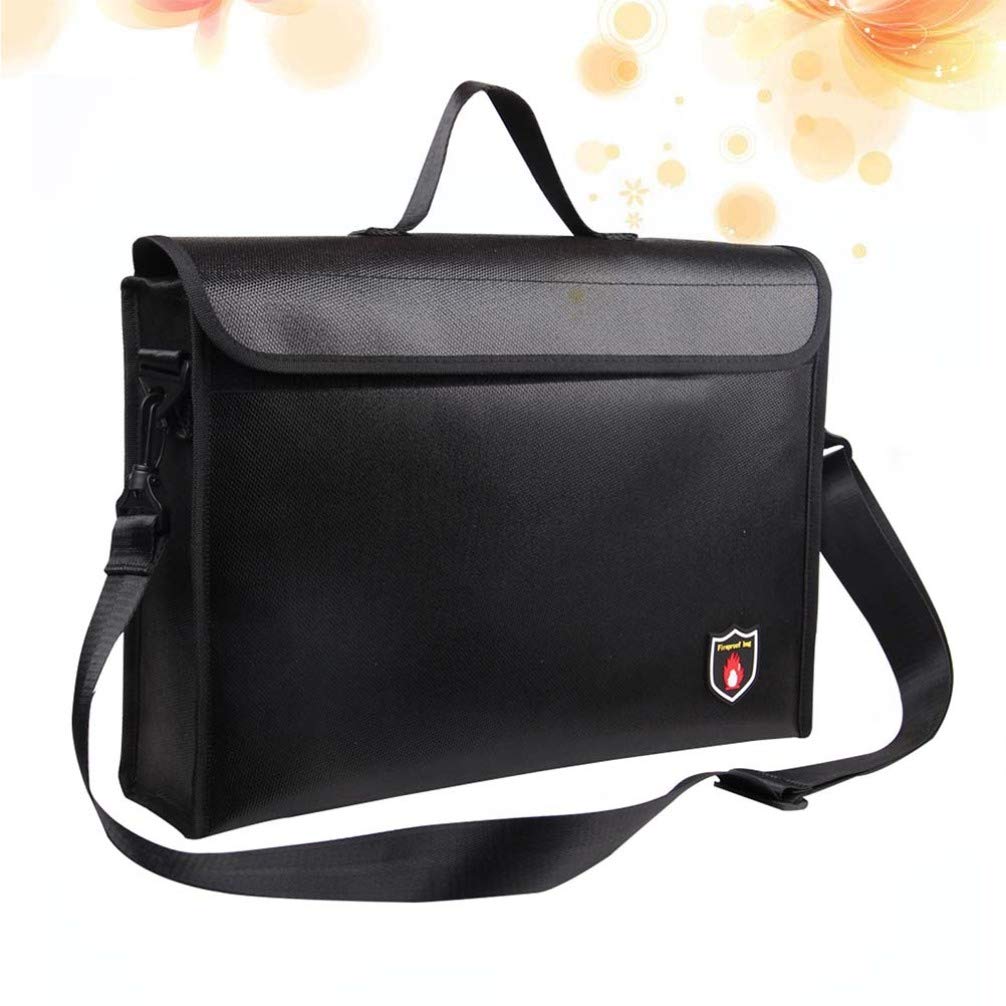 Fireproof Document Bag File Bag Office Travel File Money Organizer Bag for Important Documents Cash Notebook Passport Fireproof Money Bag
