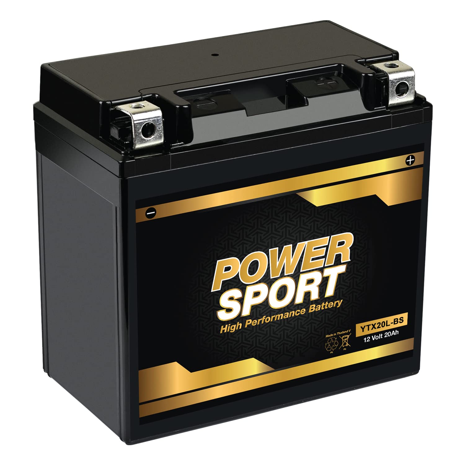 ExpertPower YTX20L-BS 12V20Ah SLA AGM Motorcycle Battery Replaces EBX20L-BS, ETX20L, PTX20L-BS, GTX20L-BS