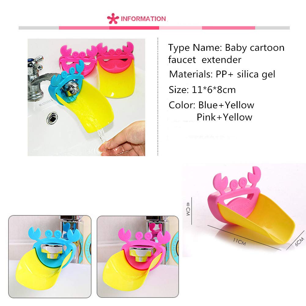 Faucet Extender Baby Child Cartoon Animal Sink Faucet Handle Extender Bathroom Safety Water Spout & Sink Handle Extender for Kitchen and Bathroom Sinks, Easy Hand Washing Solution for Children-2 Pack