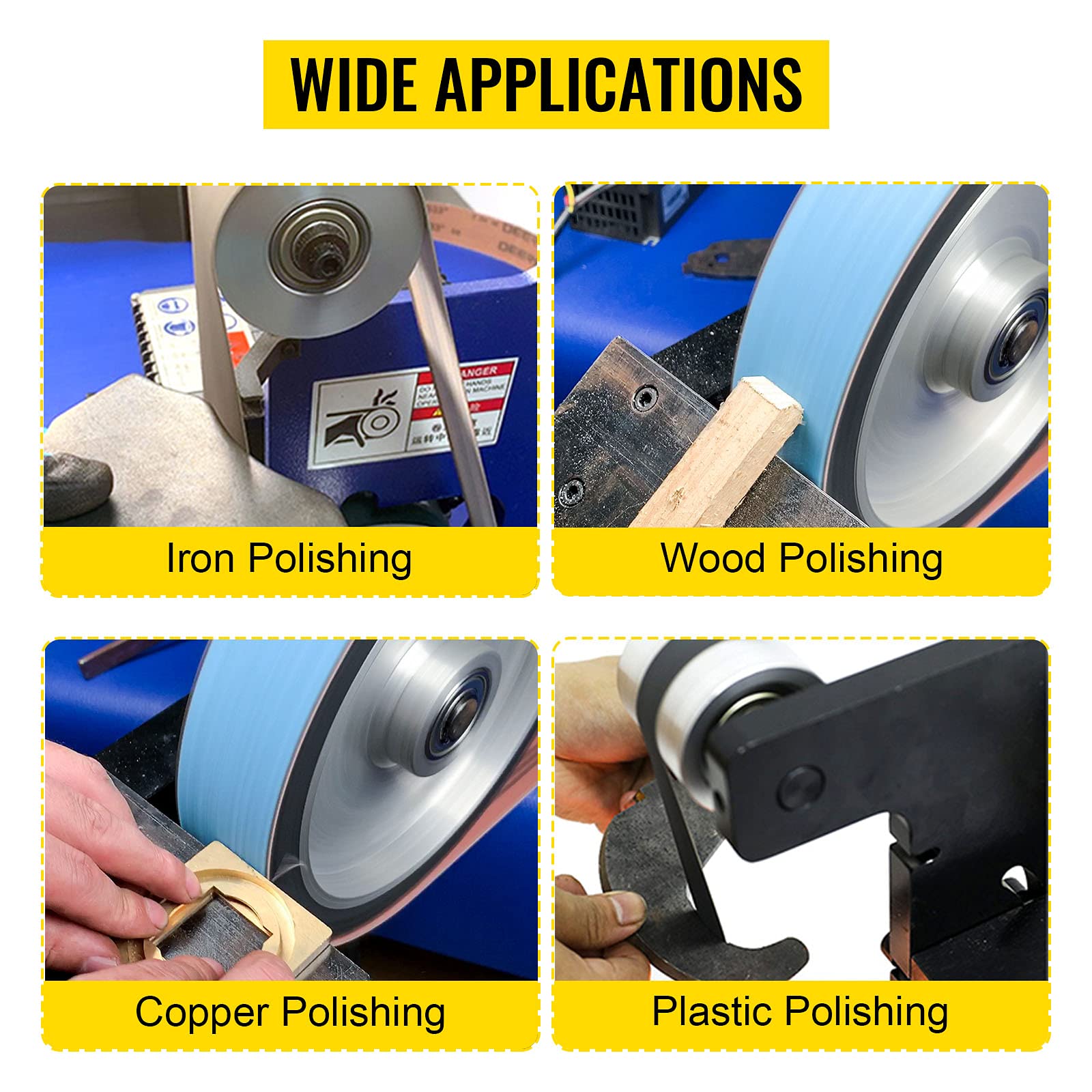 VEVOR Belt Grinder 2" x 72" Wheel Set, Complete Belt Knife Grinder Wheel Set, Aluminum Belt Grinder Wheel Crowned, for Knife Grinder 4" Drive Wheel 5/8" Bore 3" Tracking 2" Idler Wheels (4"-3"-2")