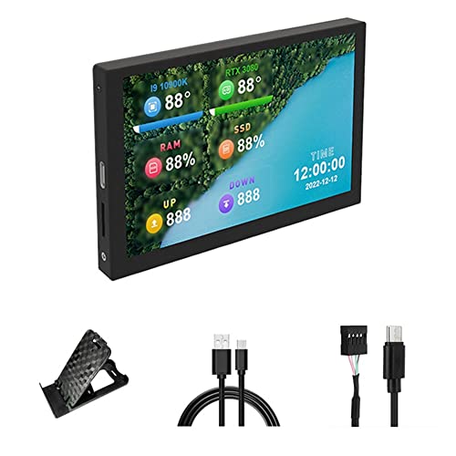 MACIMO 1 Set 5 Inch Computer Small Secondary Screen IPS HD Laptop Display for Freely AIDA64 Black