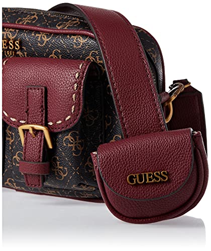GUESS No Limit Crossbody Sling Brown Logo/Merlot One Size