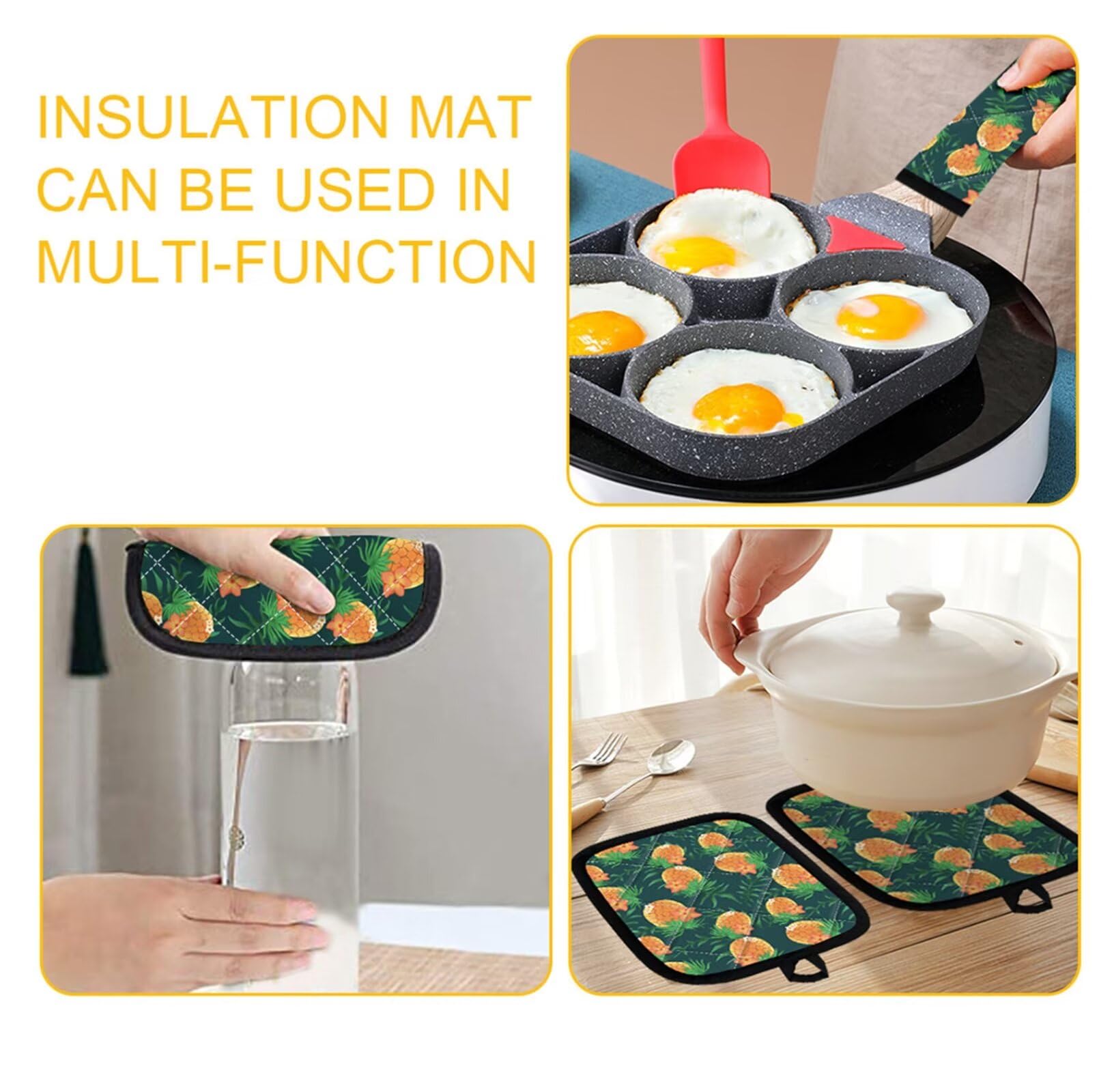 HUIACONG Kitchen Hot Mitts Native Western Kokopelli Ethnic Navajo Pot Handle Cover 2 Pcs Hot Pads Mitts Sets Machine Washable Heat Resistant Handle Holders 2 Pack for Home Kitchen Cooking Tools